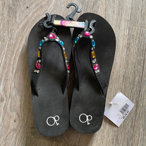 OP | Shoes | 425 Girls Op Bejeweled Flip Flops Size Xl | Poshmark
